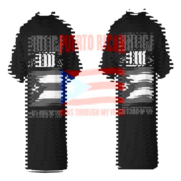 Puerto Rico Flag Boricua Puerto Rican Blood Pride T-Shirt - Seseable