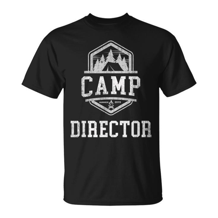 Summer Camp Director Campground Leader Family Campfire King T-Shirt ...