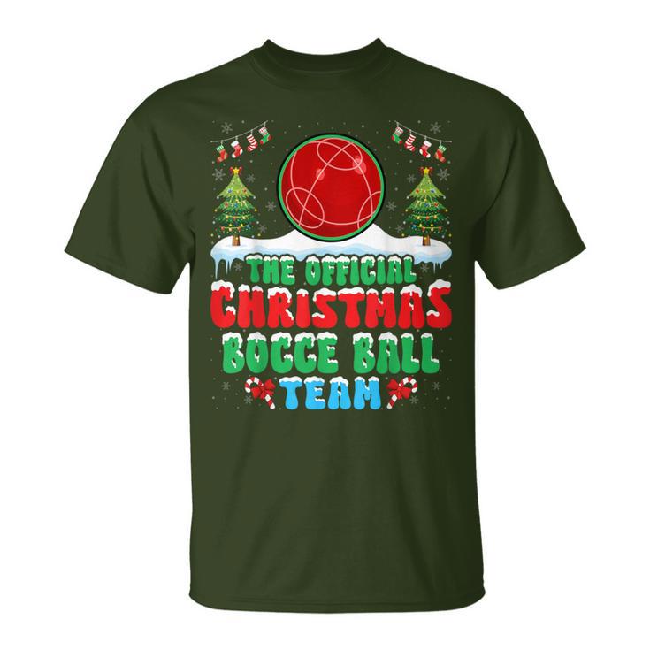 Snow Christmas Bocce Ball Team Bocce Ball Lover Xmas Men's T-shirt Back ...
