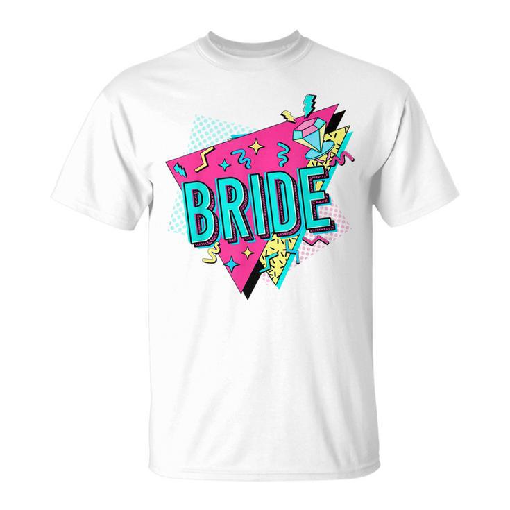 90S Bride Retro Bride Of The 90S Bachelorette Party T-Shirt | Seseable