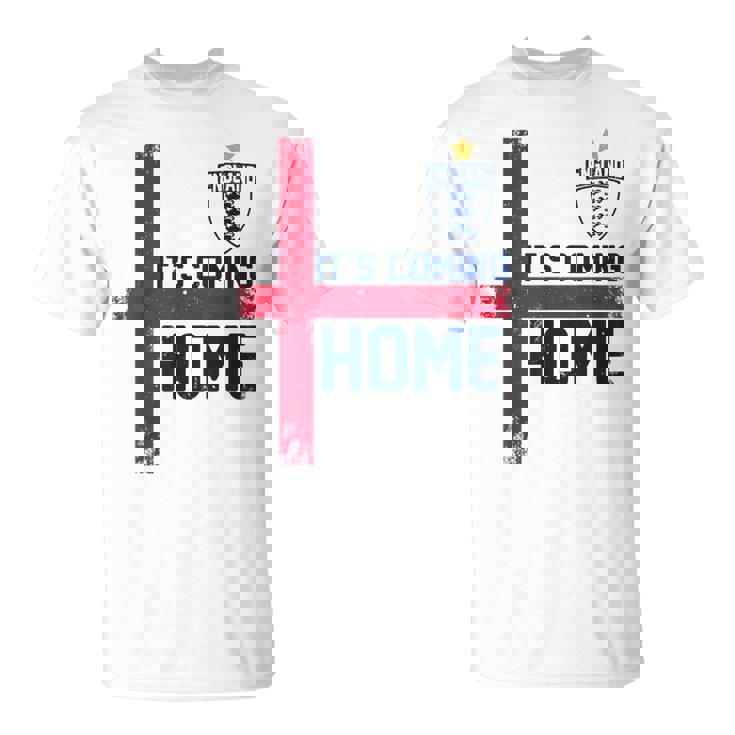 Its Coming Home England Football Soccer Jersey Style Retro Unisex T-Shirt | Mazezy