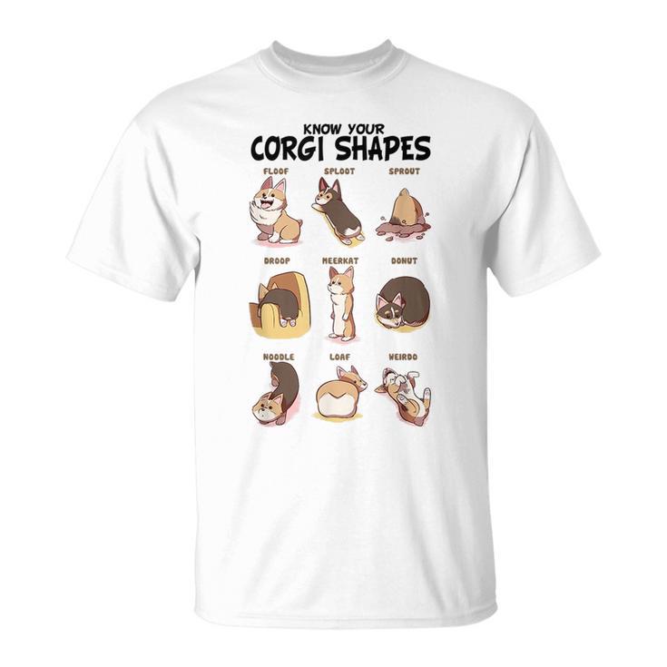 Know Your Corgi Shapes - Funny Corgi Unisex T-Shirt | Mazezy