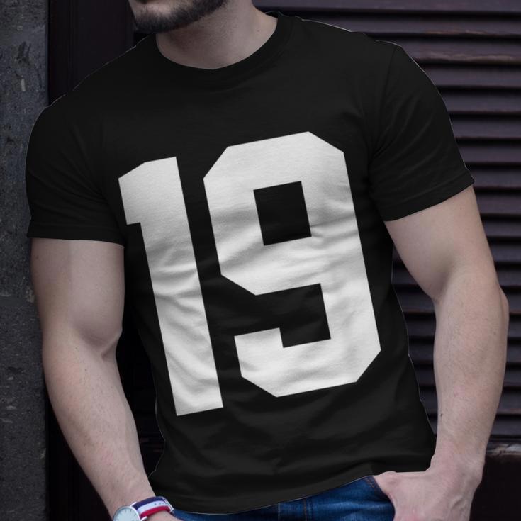 19 Team Sports Jersey Number Front & Back Player Fan T-Shirt | Mazezy