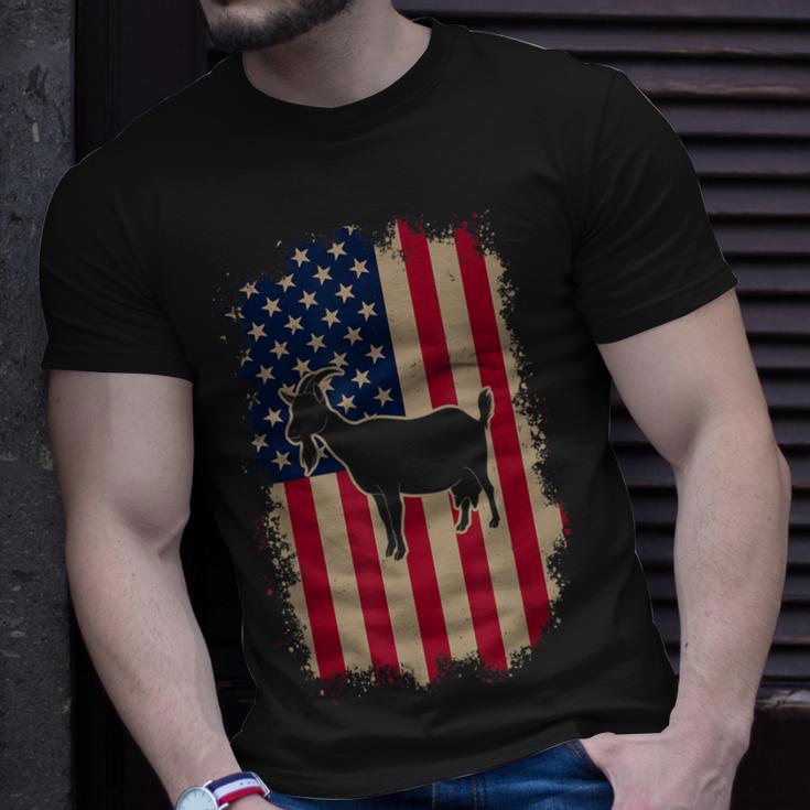 American Us Flag Fainting Goat T-Shirt | Mazezy