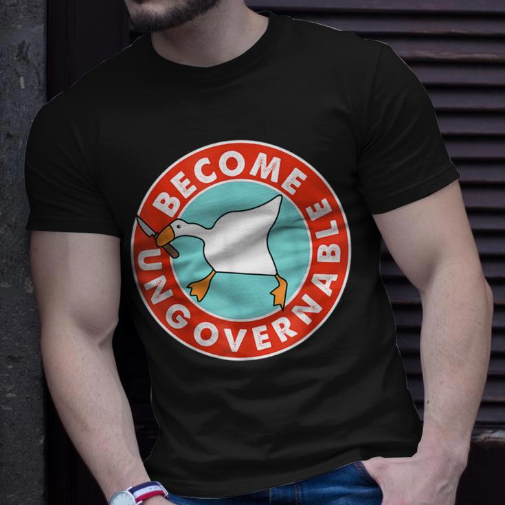 Become Ungovernable Funny Goose Meme For Men Woman Unisex T-Shirt | Mazezy