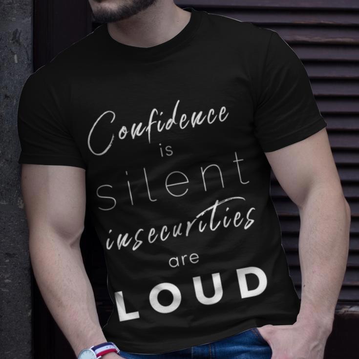 Confidence Insecurities Deep Quote T-Shirt | Mazezy