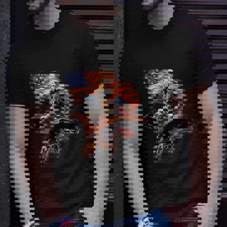 George Washington Riding A Bald Eagle Patriotic Woman Man Patriotic ...