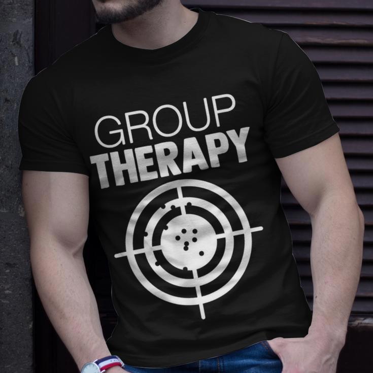 Group Therapy Target Practice Shooting Range Humor Gun Lover T-Shirt ...