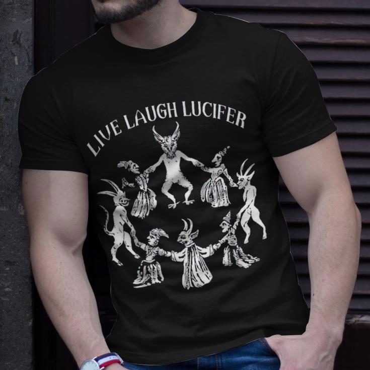 Live Laugh Lucifer Horror Satan Satanic Demonc Devil Goat Unisex T ...