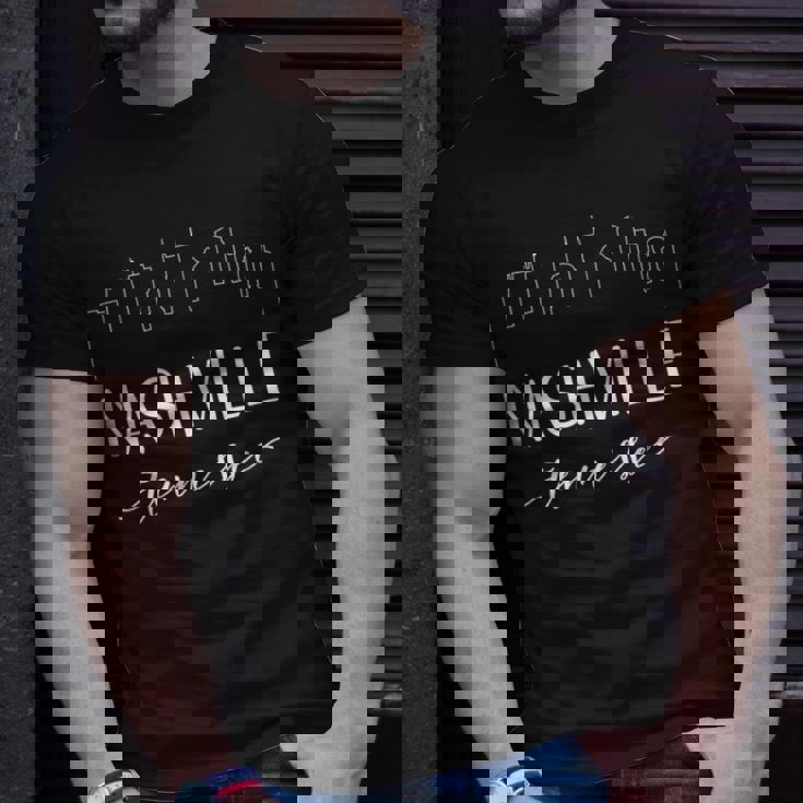 Nashville Tennessee Downtown Skyline Calligraphy T-Shirt | Mazezy