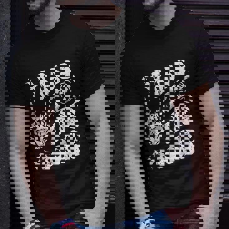 Rad To The Bone Skeleton Rock Hand Halloween Tech Xray T-Shirt | Mazezy