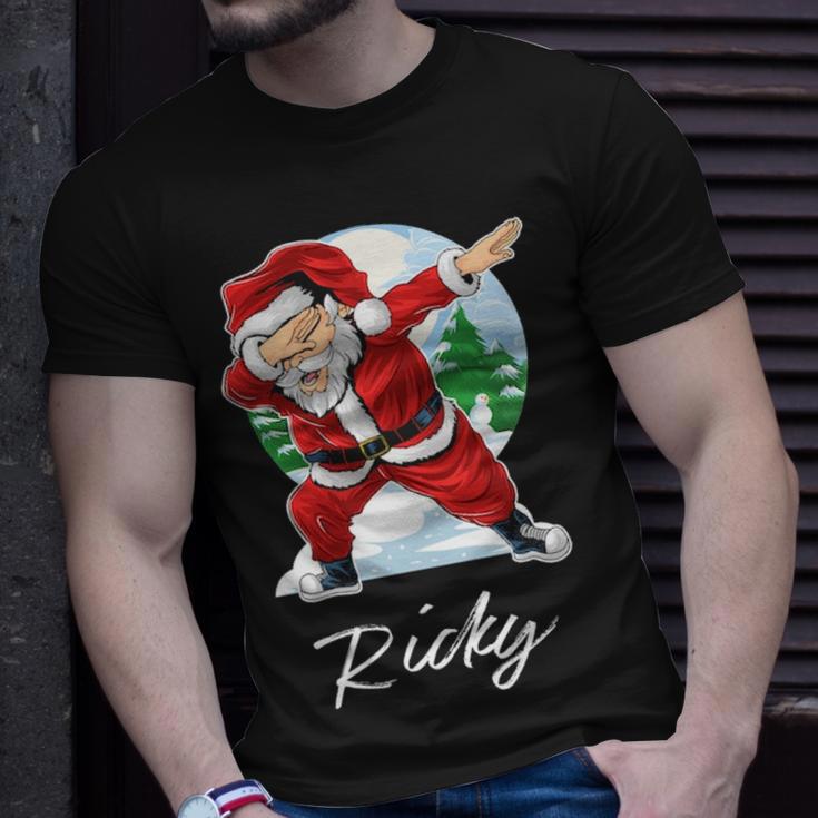 Ricky Name Gift Santa Ricky Unisex T-Shirt - Seseable