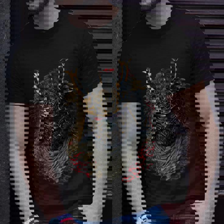 Samurai Helmet Warrior Bushido Oni Mask Japanese Culture T-Shirt - Seseable