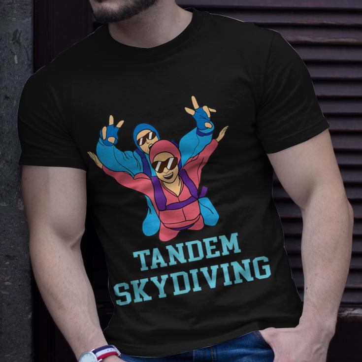 Tandem Skydiving Duo Parachuting Formation Idea T-Shirt | Mazezy