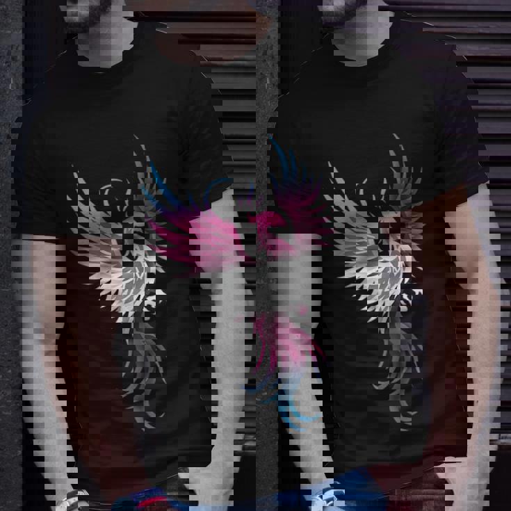 Transgender Phoenix Bird Trans Pride Flag Rising From Ashes Unisex T ...