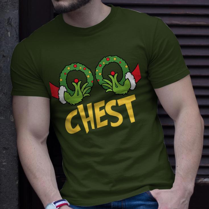 Chest Nuts Christmas Matching Couple Chest Nuts T-Shirt | Mazezy
