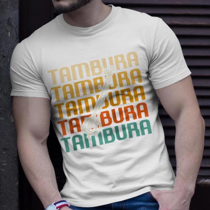 Retro Vintage Classic Tambura Player Instrument T-Shirt | Mazezy