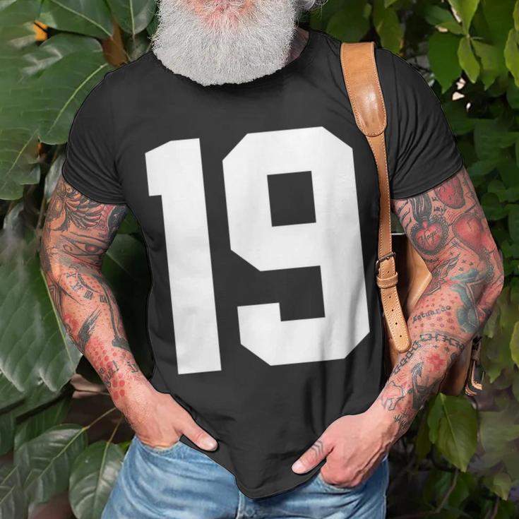 19 Team Sports Jersey Number Front & Back Player Fan T-Shirt | Mazezy