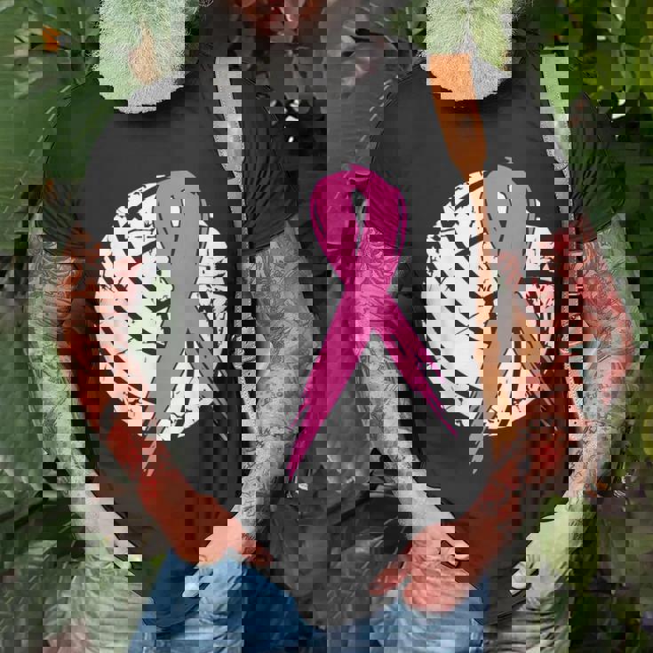 Breast Cancer Pink Ribbon Volleyball Awareness Costume T-Shirt | Mazezy