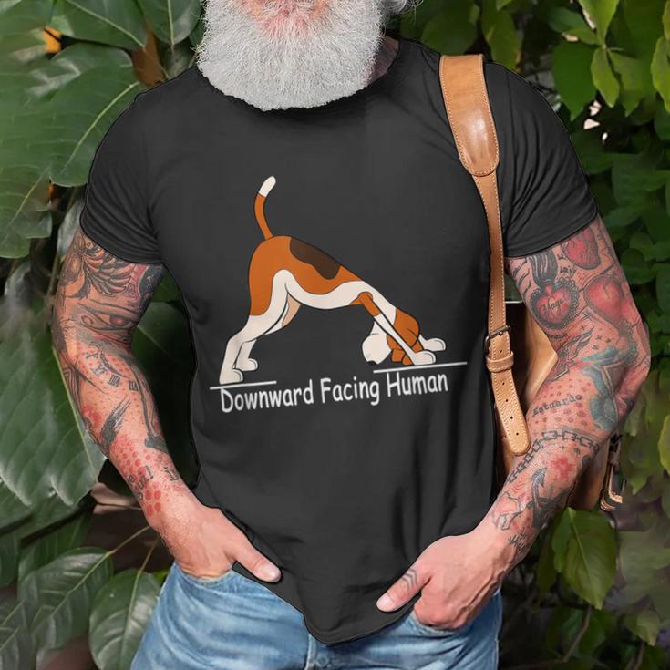 Downward Facing Human Yoga T-Shirt | Mazezy