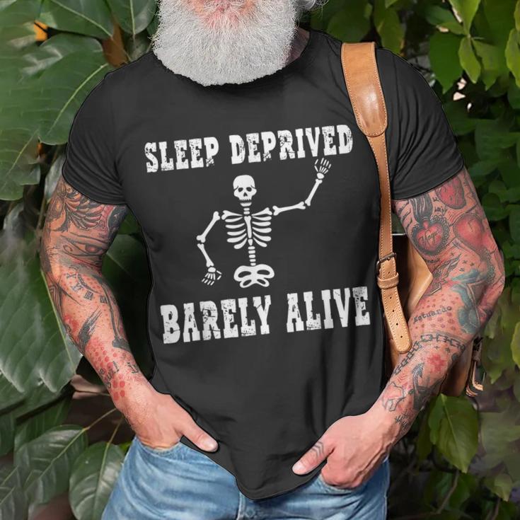 Sleep Deprived Barley Alive Skeleton T-Shirt | Mazezy