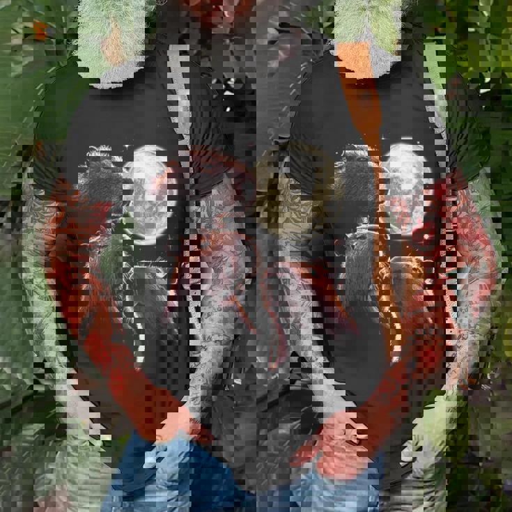 Three Capybara Moon Funny Capybara Meme Mystical Capybara Unisex T ...