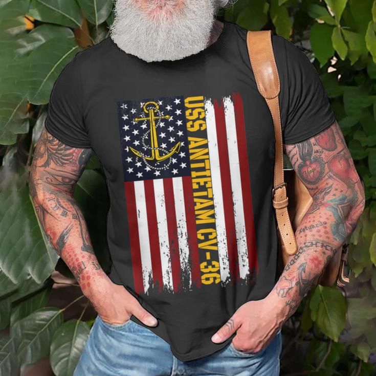 Uss Antietam Cv-36 Aircraft Carrier American Flag T-Shirt | Mazezy