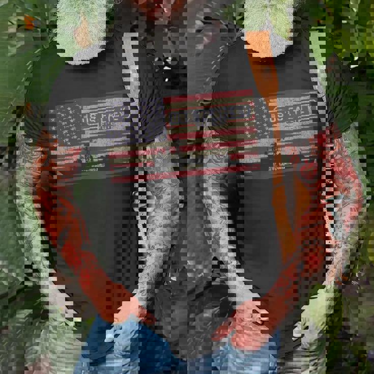 Uss Flatley Ffg-21 Frigate Ship Usa American Flag T-Shirt | Mazezy