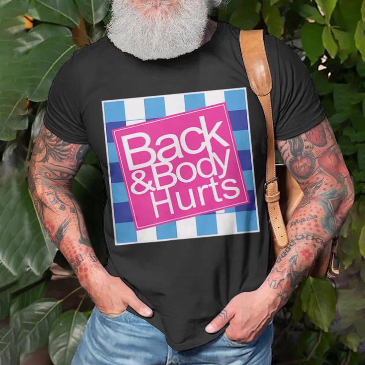 Vintage Back Body Hurts Cute Funny Meme Parody Meme Funny Gifts Unisex ...