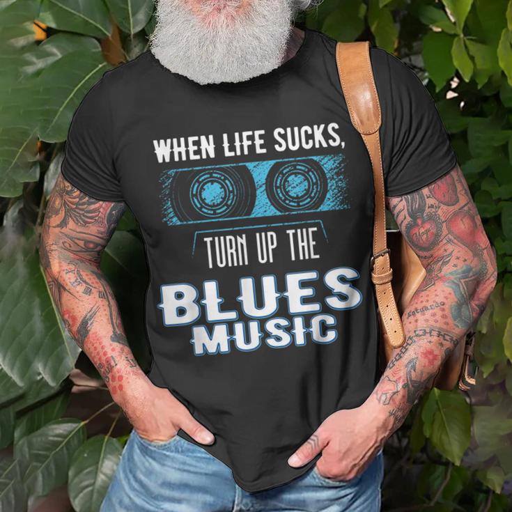 When Life Sucks Turn Up The Blues Music Blues T-Shirt | Mazezy