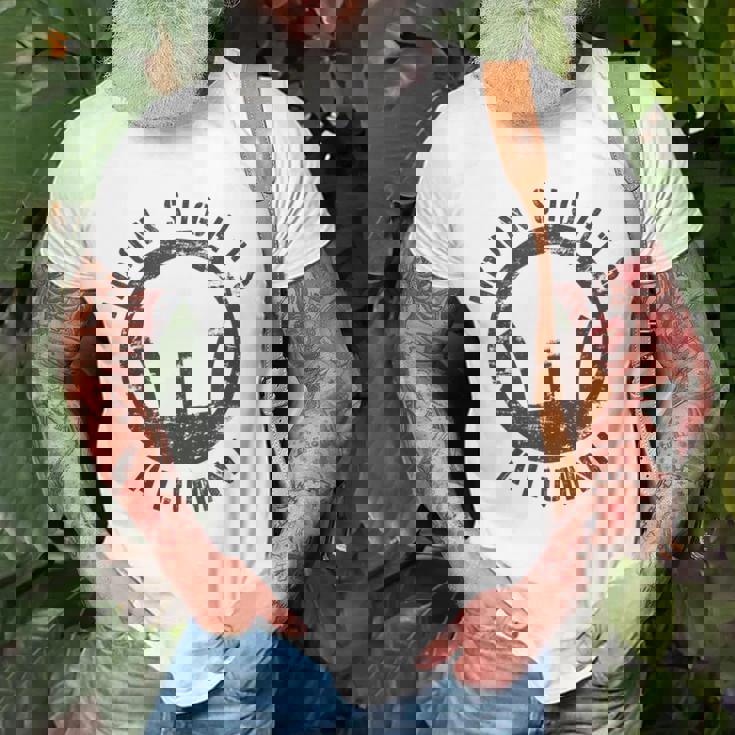 Iron Sights Alumni Boot Camp Shooting Marksmanship Veteran T-Shirt | Mazezy