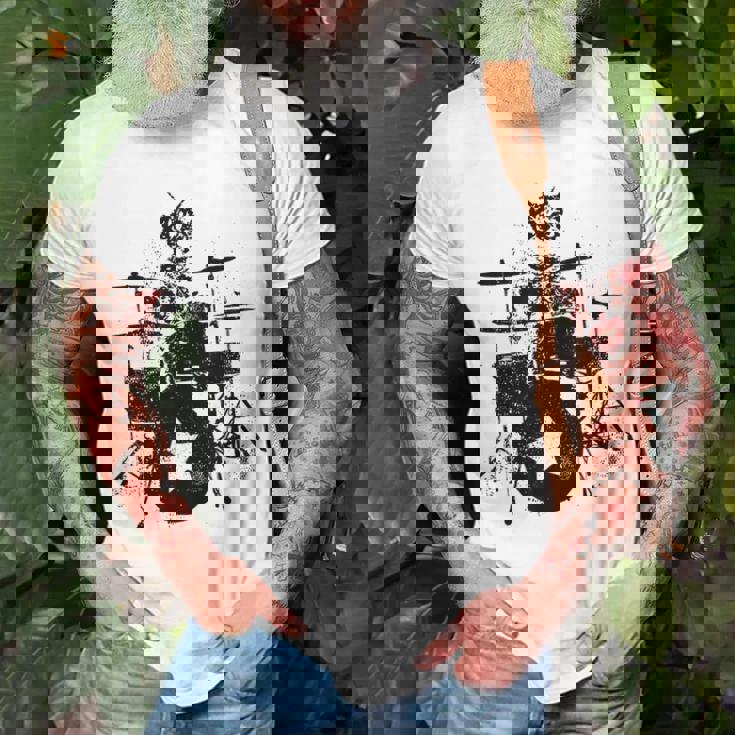 Punk Rockstar Kitten Kitty Cat Drummer Playing Drums Graphic T-Shirt ...